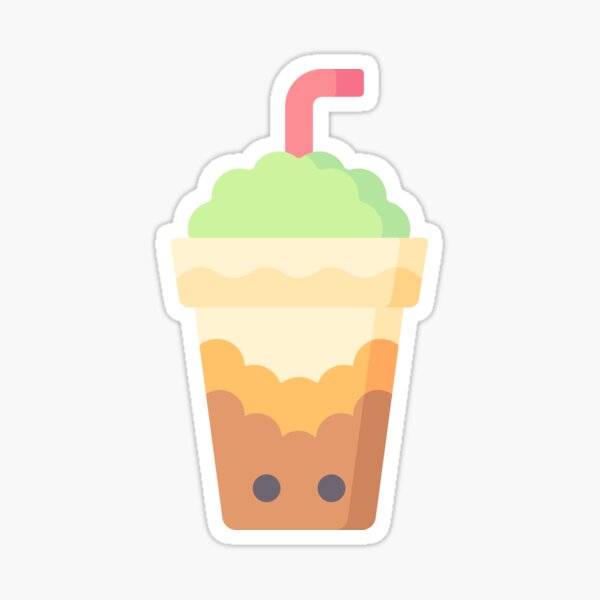 "Kawaii Milk tea bubble matcha pixel art " Sticker for Sale by ...