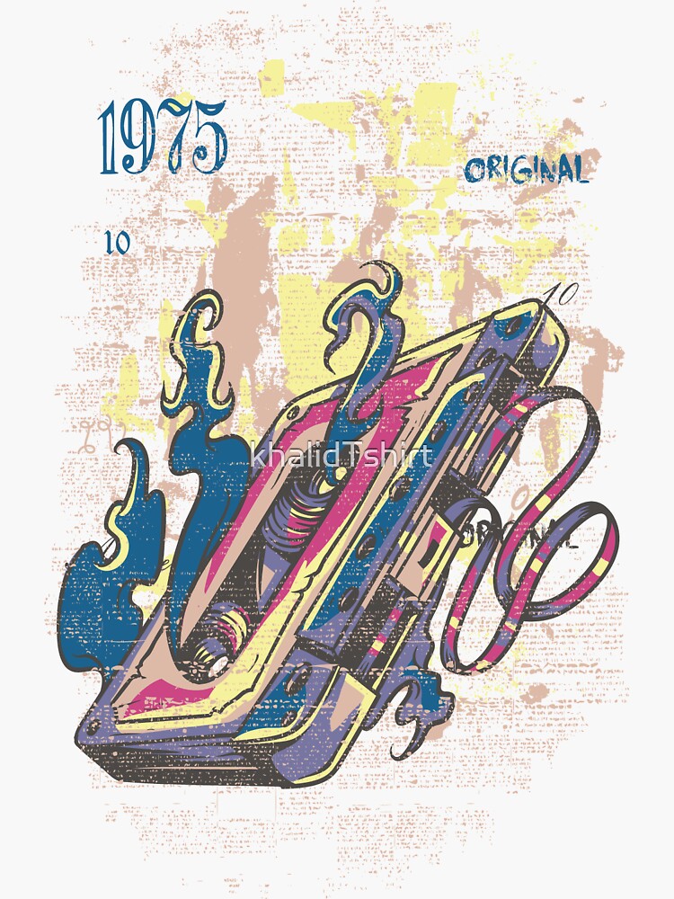 "Vintage 1975" Sticker by khalidTshirt | Redbubble