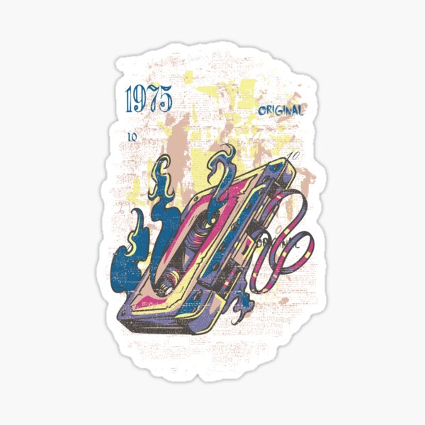 "Vintage 1975" Sticker by khalidTshirt | Redbubble
