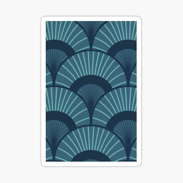 "Retro Blue Fan Design" Sticker by reannyn | Redbubble