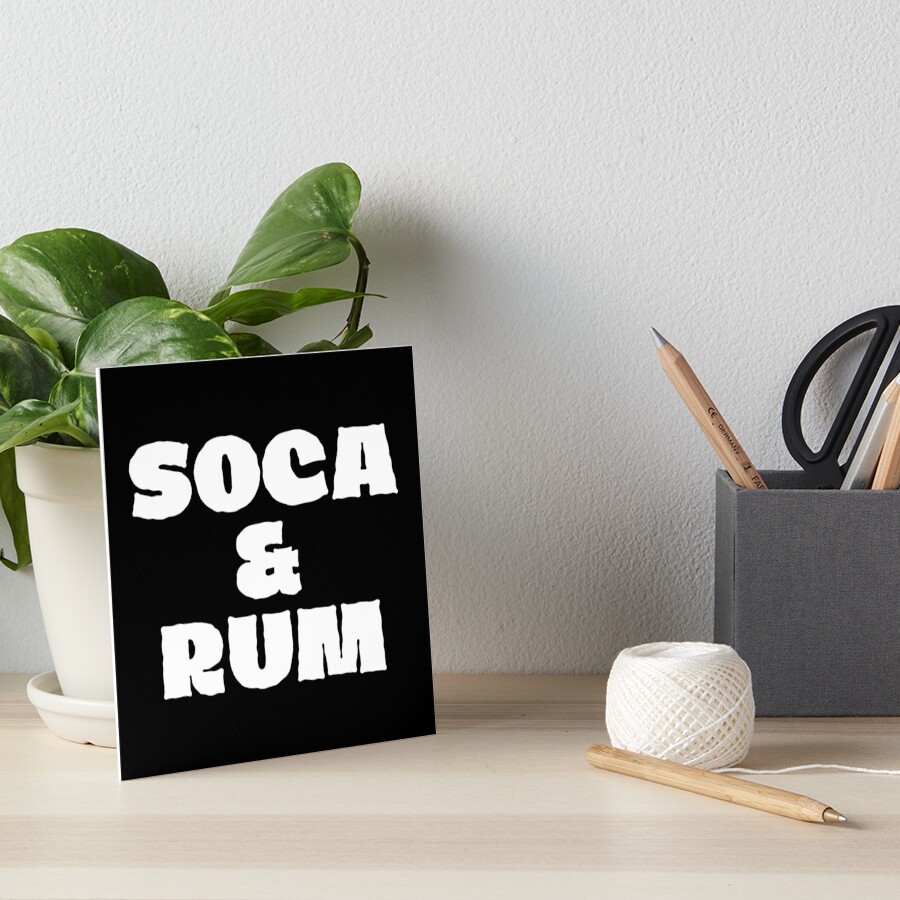 " Vintage Soca and Rum White Bold Typography " Art Board Print by X ...