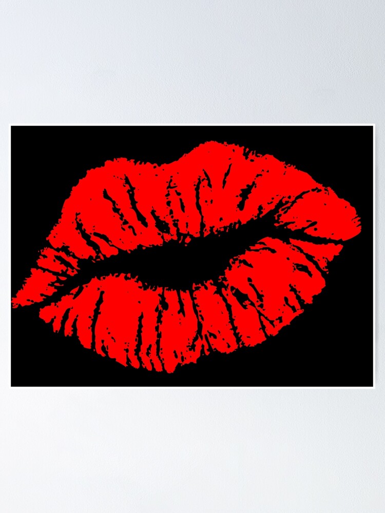 "Big Red Lips Giant Kiss Love" Poster by TrampDesigns | Redbubble