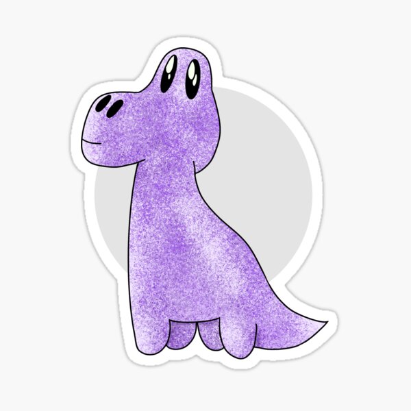 "Purple shiny dino with background " Sticker by jaya-jaaaxon | Redbubble