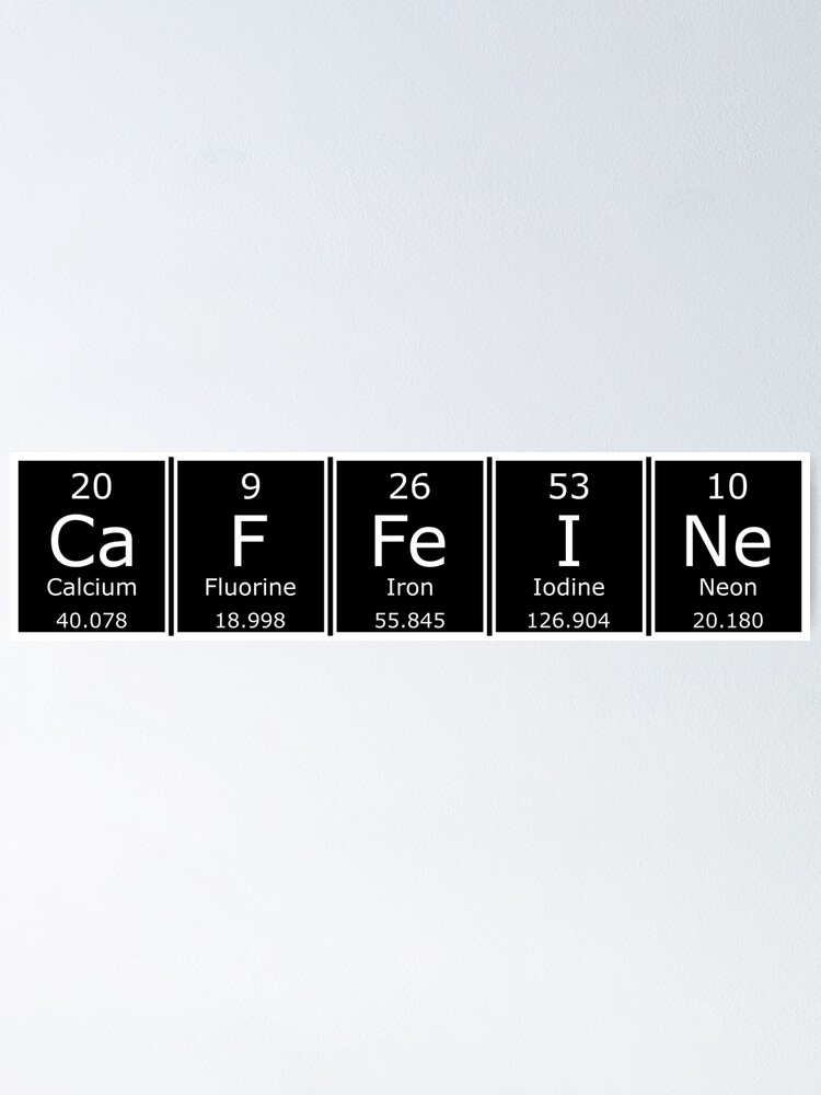 "Caffeine funny periodic table logo design" Poster for Sale by ...
