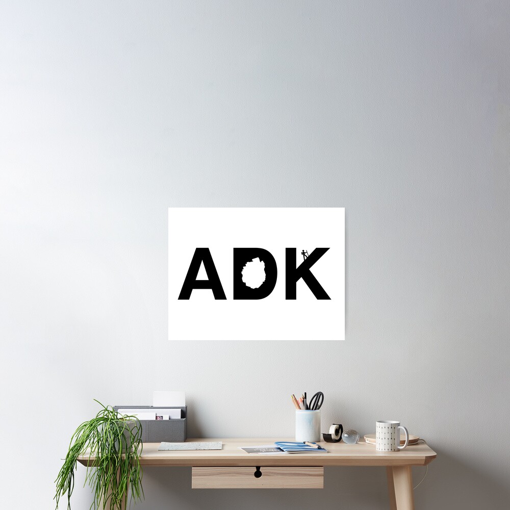 "ADK - Adirondack Mountains Park Outline" Poster for Sale by DeerfoxArt ...