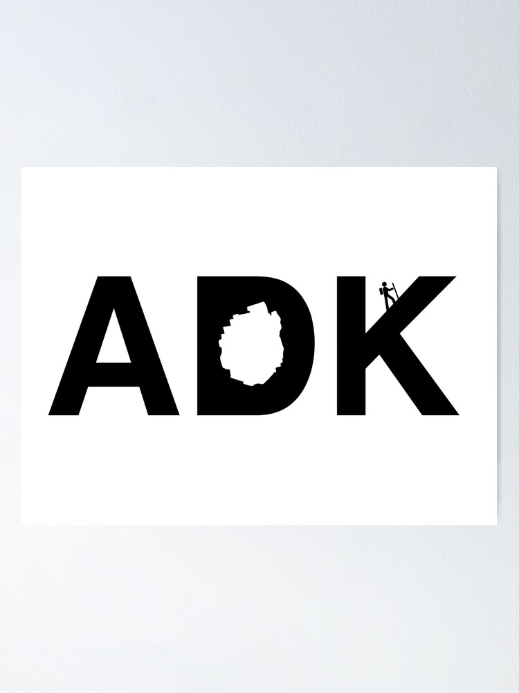 "ADK - Adirondack Mountains Park Outline" Poster for Sale by DeerfoxArt ...