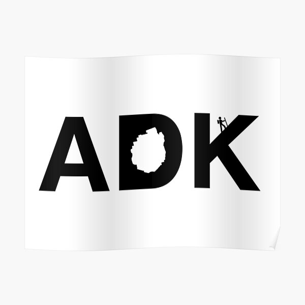 "ADK - Adirondack Mountains Park Outline" Poster for Sale by DeerfoxArt ...