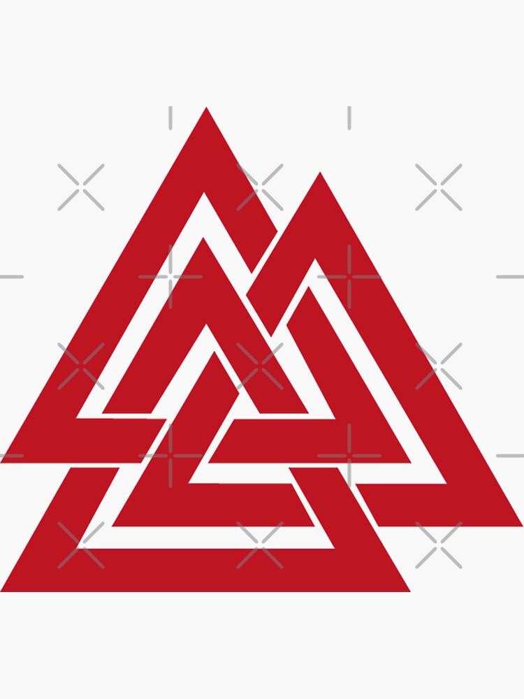 "Valknut red" Sticker by Exilant | Redbubble