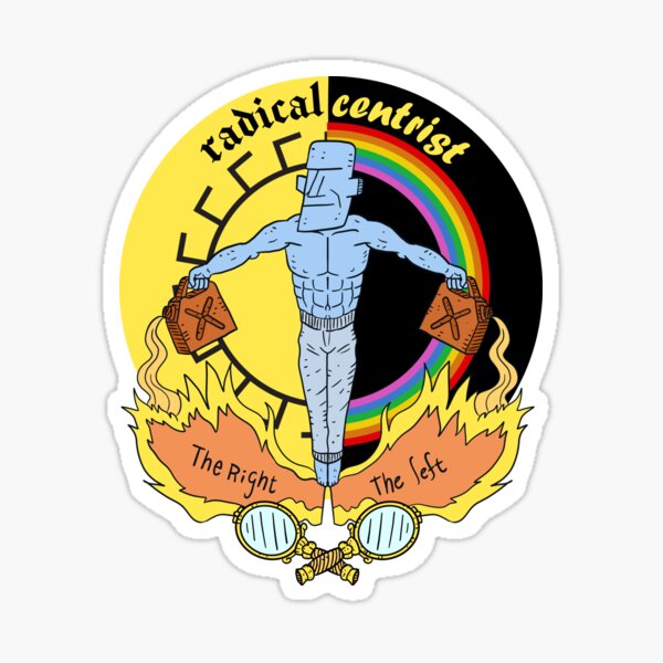 "radical centrist emblem. anti radicalism." Sticker for Sale by ...