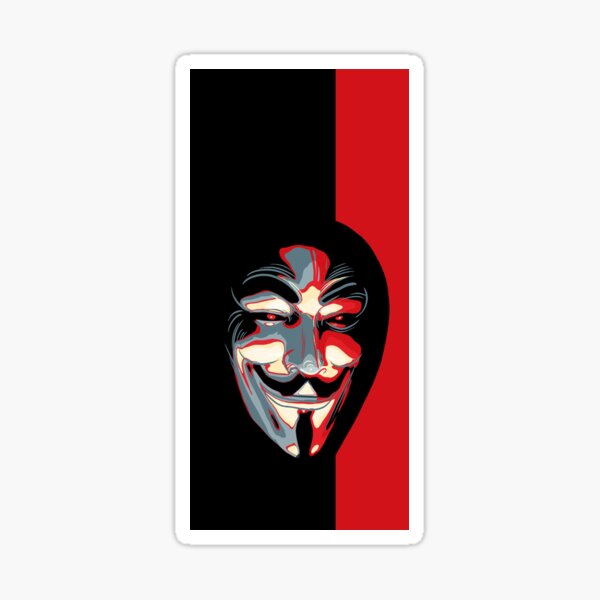 "Vendetta Mask" Sticker for Sale by Firetree | Redbubble