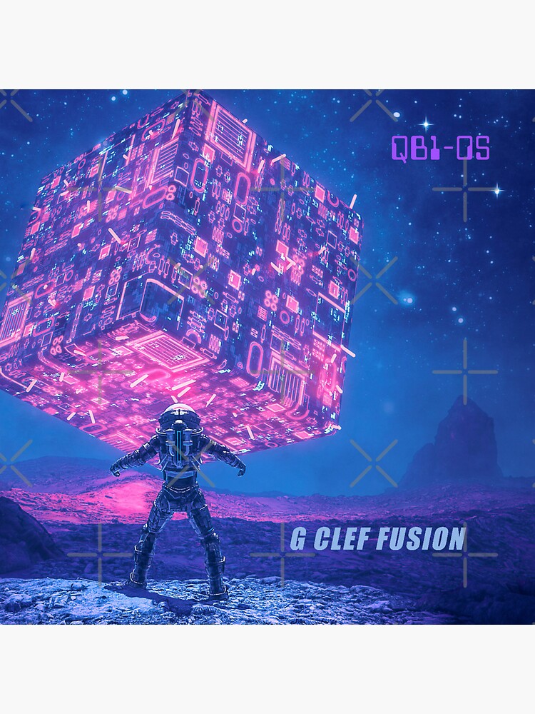 "G Clef Fusion album cover for QB1-OS" Sticker by GClefFusion | Redbubble