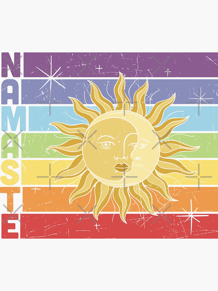"Namaste Sun Moon" Sticker by starsdesigns | Redbubble