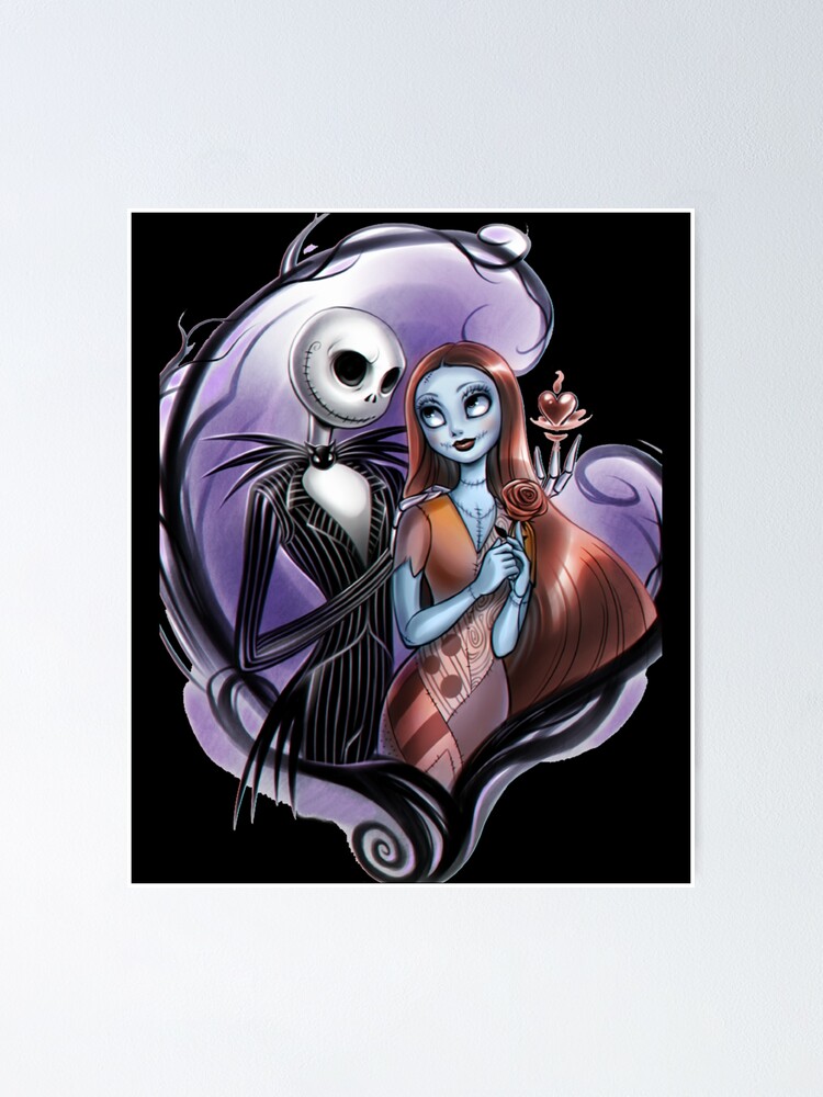 "Romantic Jack Skellington and Sally" Poster for Sale by IEIROW | Redbubble