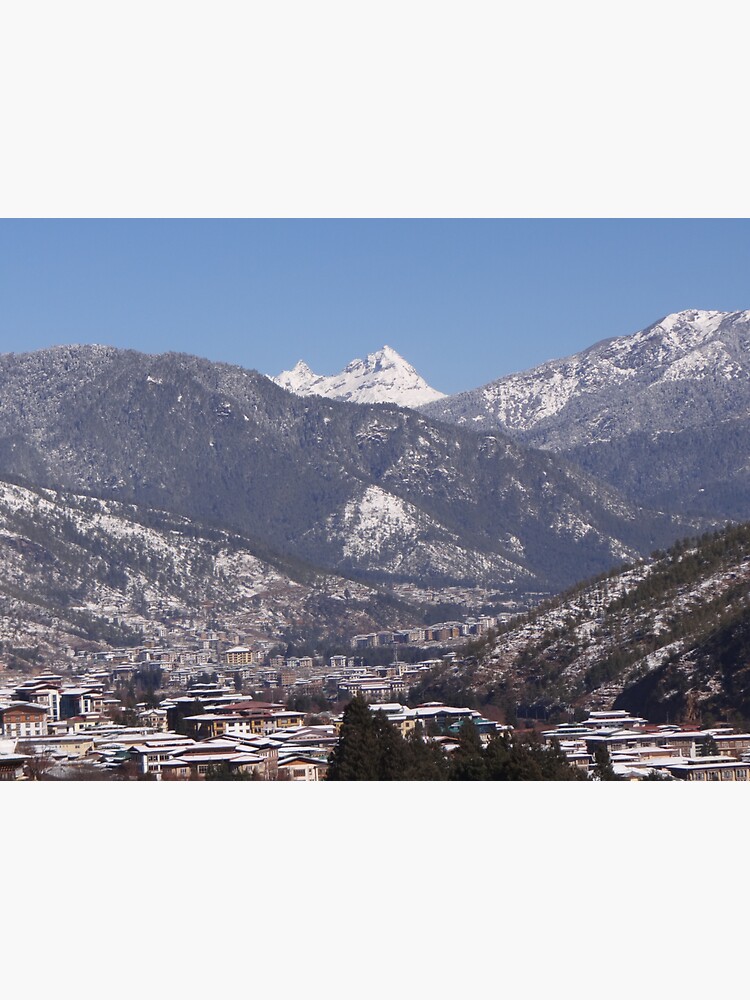 "Capital city(Thimphu) of Bhutan under Snow" Sticker for Sale by ...