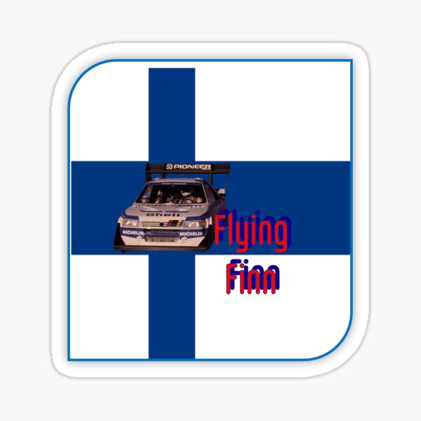 " Flying Finn motorsport rally" Sticker by Supermonty | Redbubble