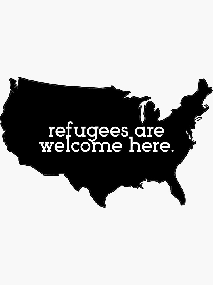 "refugees are welcome here 2" Sticker for Sale by eldercunningham ...