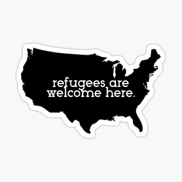"refugees are welcome here 2" Sticker for Sale by eldercunningham ...