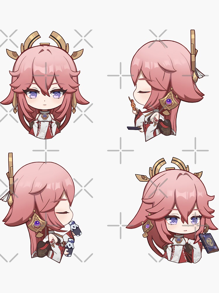 "Yae Miko 3. :: Guuji :: Yae Sakura Genshin Impact Chibi Aufkleber-Set ...