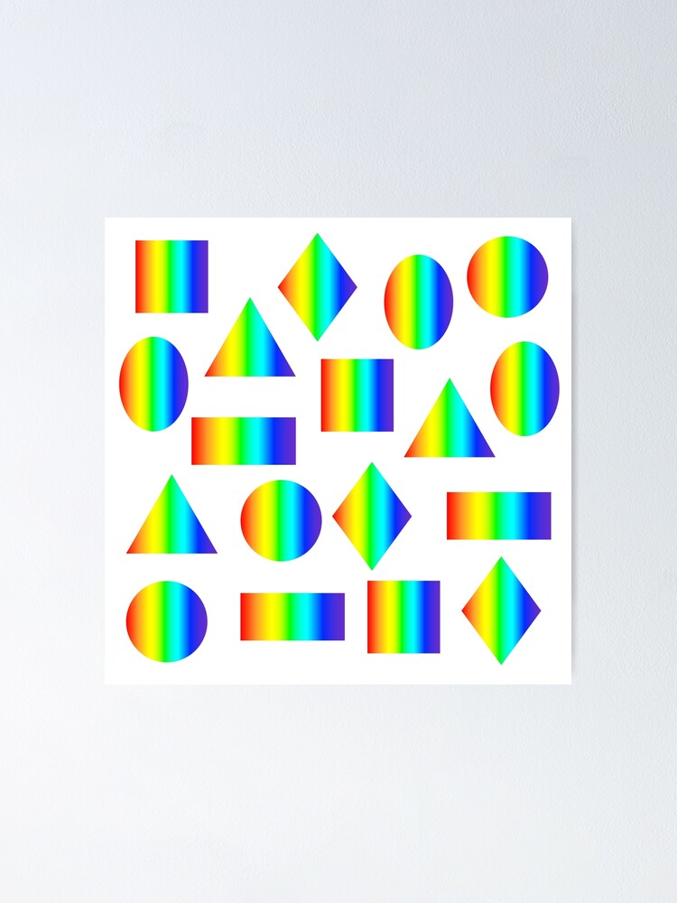 "6 geometric shapes in rainbow color" Poster by Murza | Redbubble