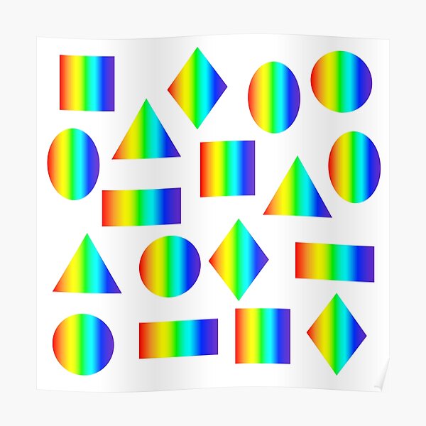 "6 geometric shapes in rainbow color" Poster by Murza | Redbubble
