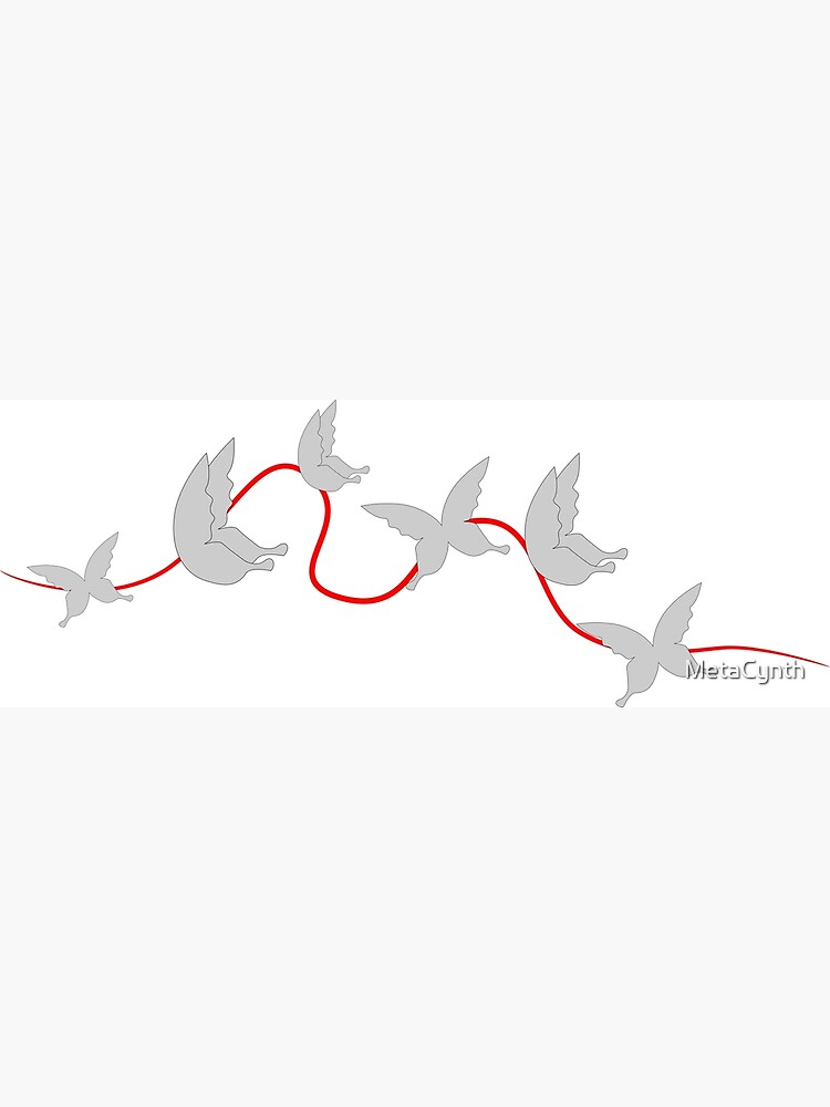 "Silver butterflies on a red string" Poster for Sale by MetaCynth ...