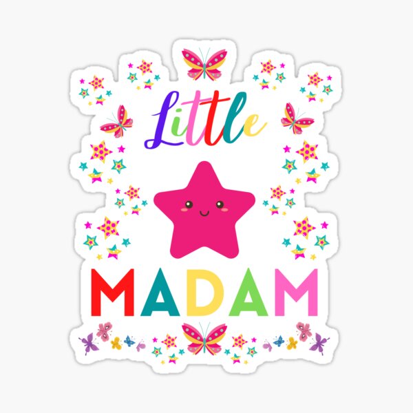 "LITTLE MADAM - Supercute Stars and Butterflies Design" Sticker for ...