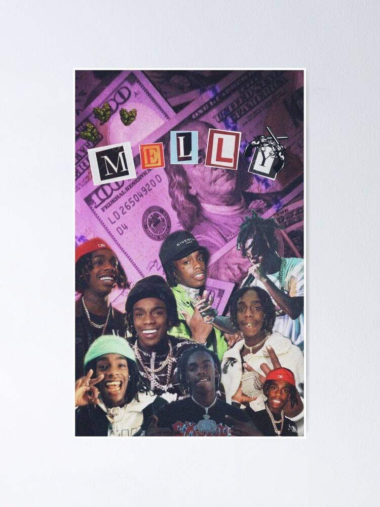 "ynw melly collage purple" Poster for Sale by pilaxleretour1 | Redbubble