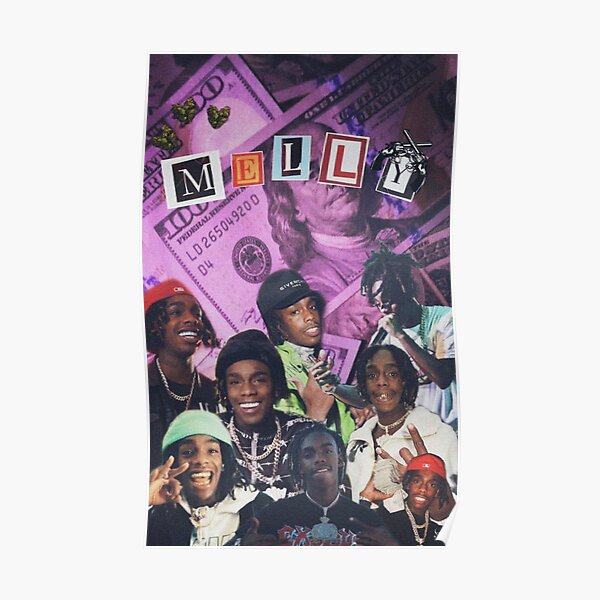 "ynw melly collage purple" Poster for Sale by pilaxleretour1 | Redbubble