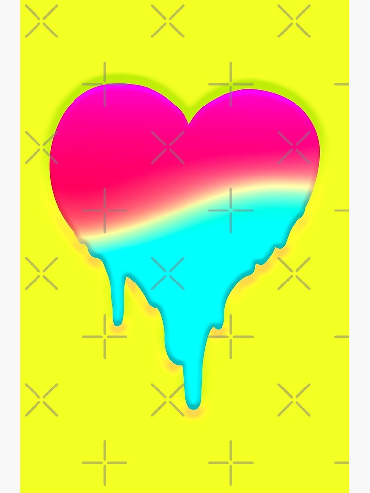 "MELTY HEART MAGENDA YELLOW BLUE GRADIENT GREETING CARD " Poster by KO ...