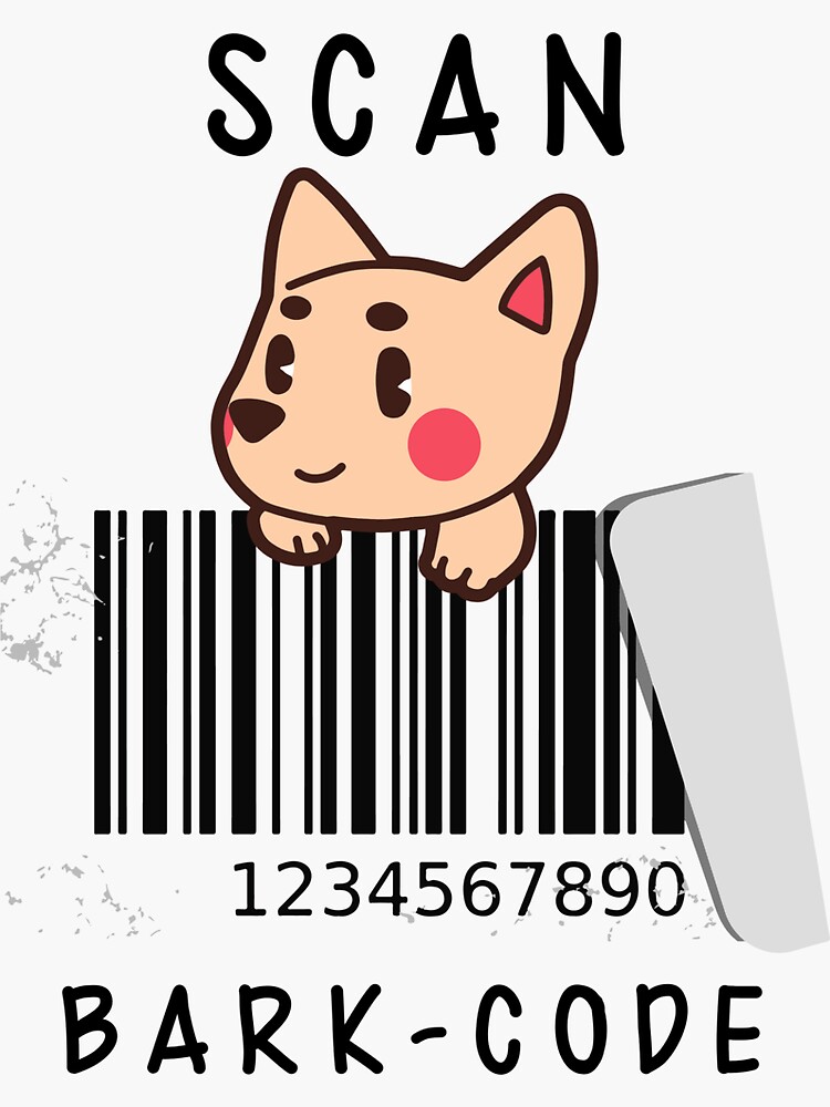 "Scan Bark-code" Sticker for Sale by pawtytime | Redbubble