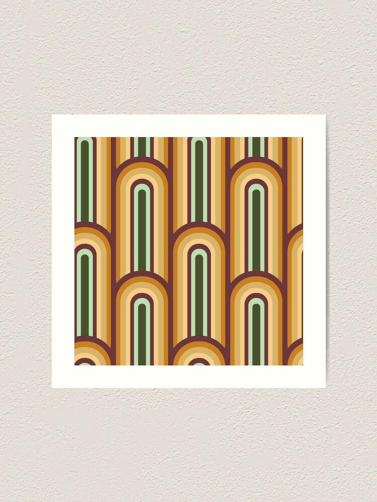 "Loops - Vintage 1960s Geometric Rainbow Pattern | 1969 Retro Color Palette" Art Print for Sale ...