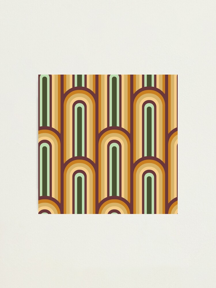 "Loops - Vintage 1960s Geometric Rainbow Pattern | 1969 Retro Color ...