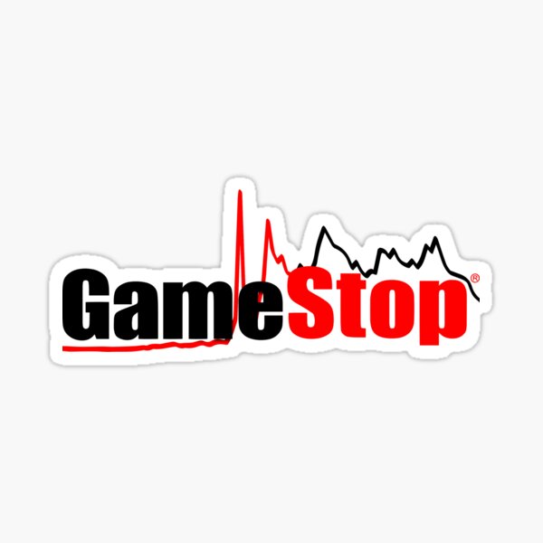 "GameStop logo with GME chart" Sticker for Sale by AdamRael | Redbubble