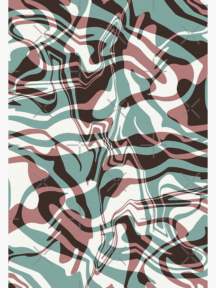 Retro Liquid Swirl Jade Cognac By Subgirl Poster By Subgirl Redbubble