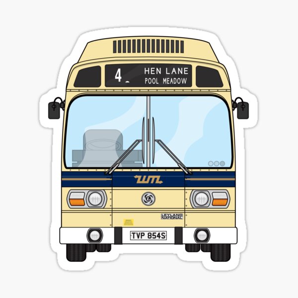 "West Midlands PTE Leyland National mk1 TVP854S Retro Illustration ...