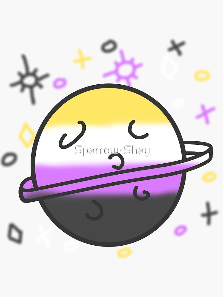 "Non-binary space drawing" Sticker by Sparrow-Shay | Redbubble