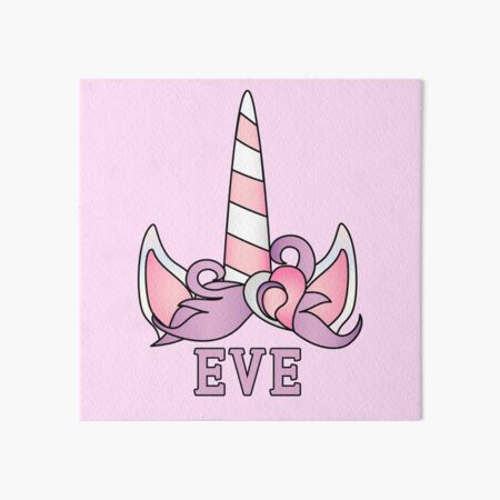 "Eve. Pink and purple unicorn with personalized Eve name" Art Board ...