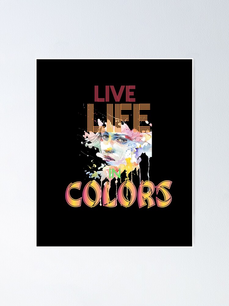 Póster «Cita de vida de tipografía colorida para niñas "VIVA LA VIDA EN ...