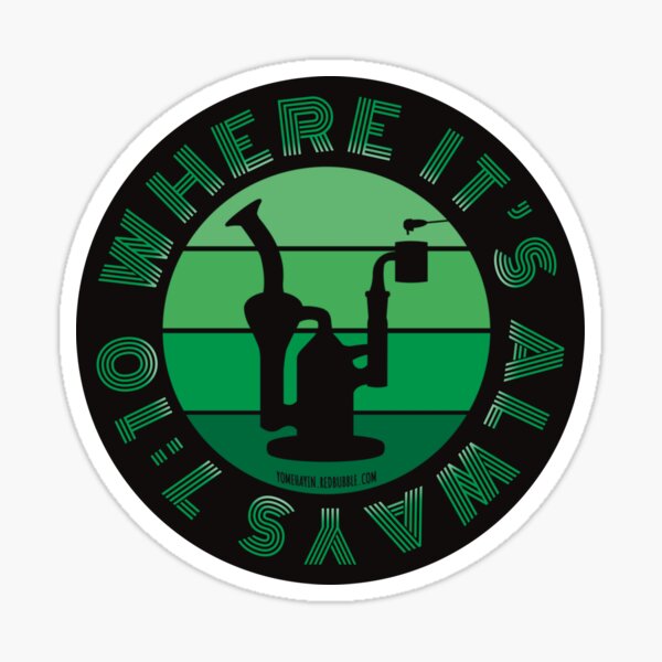 Pegatina for Sale con la obra «Retro Vintage Sunset Green Dab Rig-Donde siempre es 710» de ...