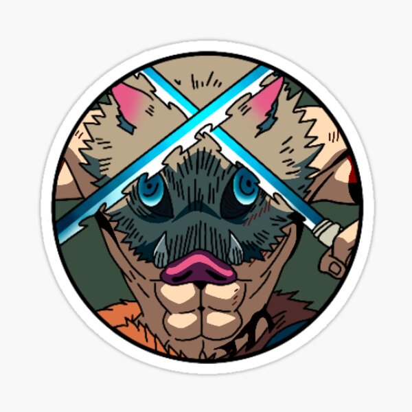 "Demon Slayer Inosuke Outline Art" Sticker by Cyntav15 | Redbubble