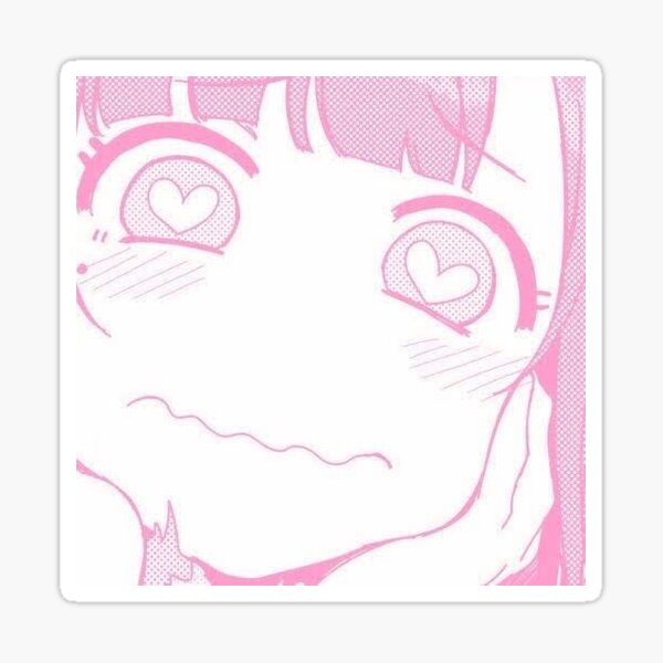 "Anime girl, hearts, cute, pink" Sticker by Picart-jpeg | Redbubble
