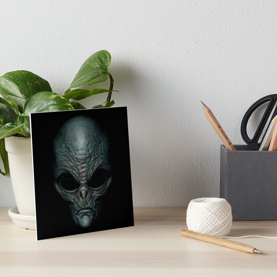 "Scary Gray Alien Face" Art Board Print by TUnivers | Redbubble