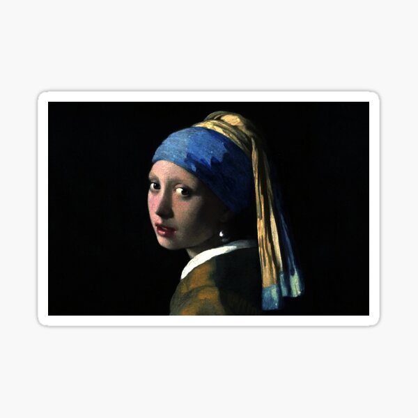 "Girl with a Pearl Earring" Sticker by Sebastian1509 | Redbubble