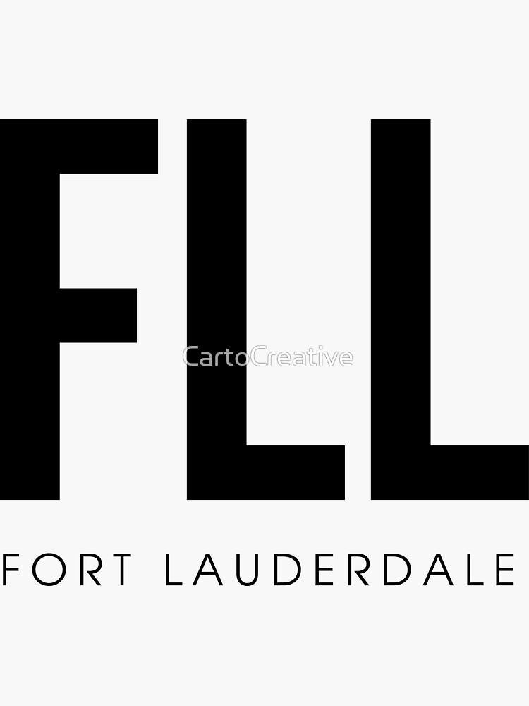 "FLL - Fort Lauderdale Airport Code" Sticker for Sale by CartoCreative ...
