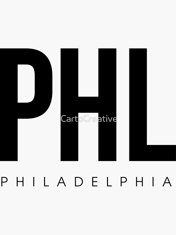 "PHL - Philadelphia Airport Code" Sticker by CartoCreative | Redbubble