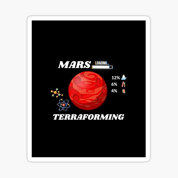 "mars terraforming,classic" Sticker by vironsan | Redbubble