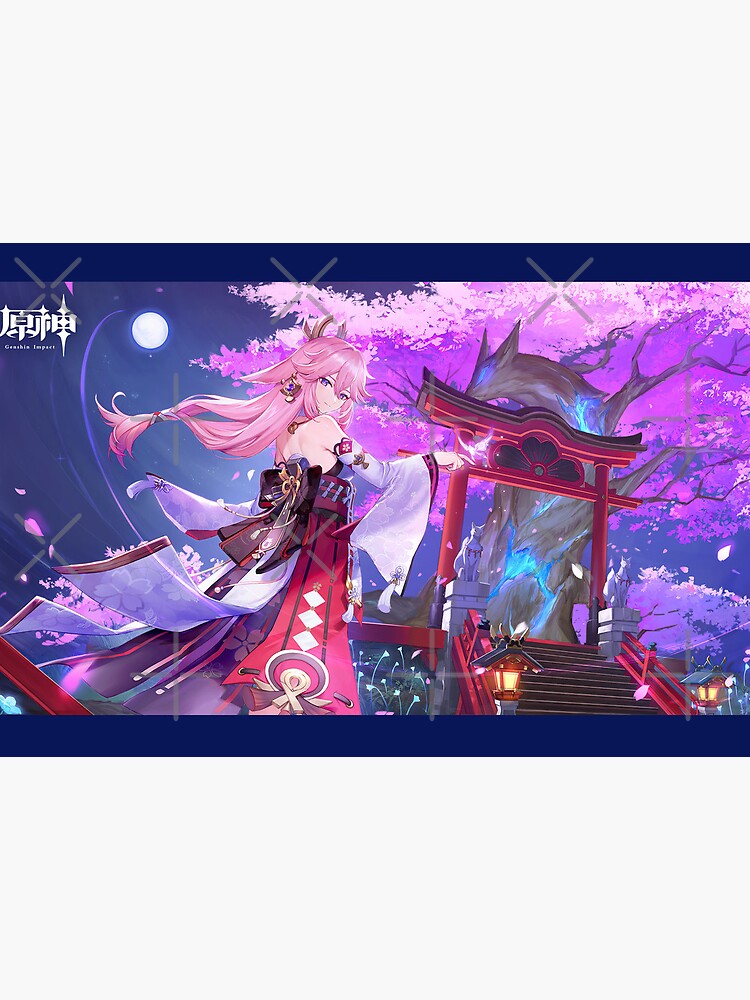 "Genshin Impact - Yae Miko at Grand Narukami Shrine - Official Artwork ...