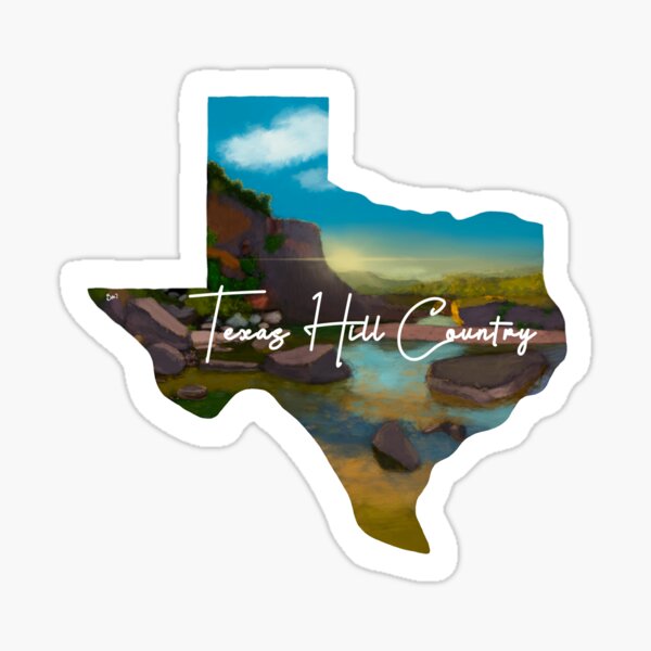 "Texas hill country " Sticker for Sale by Plutoshitart | Redbubble
