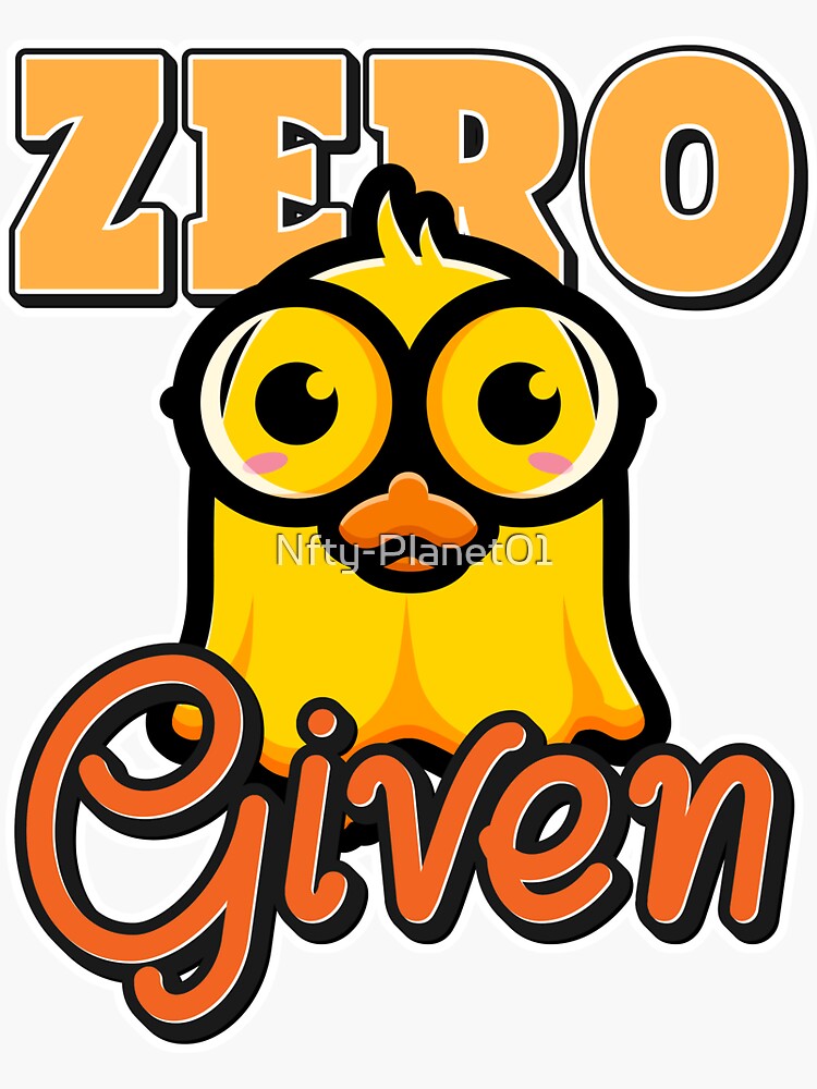 "Zero ducks given | Funny Duck | Duck Pun | humor" Sticker by Nfty ...