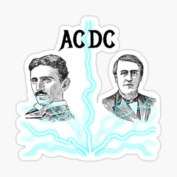 "The War Of The Currents - Tesla And Edison" Sticker by Serotonin4u ...